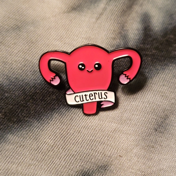 None | Jewelry | Cuterus Uterus Funny Cute Cartoon Pin | Poshmark